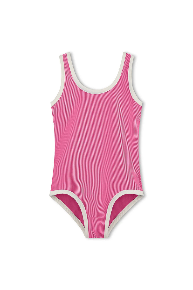 ZULU & ZEPHYR Mini Stripe Rib Scoop One Piece - Shell Pink – Little ...